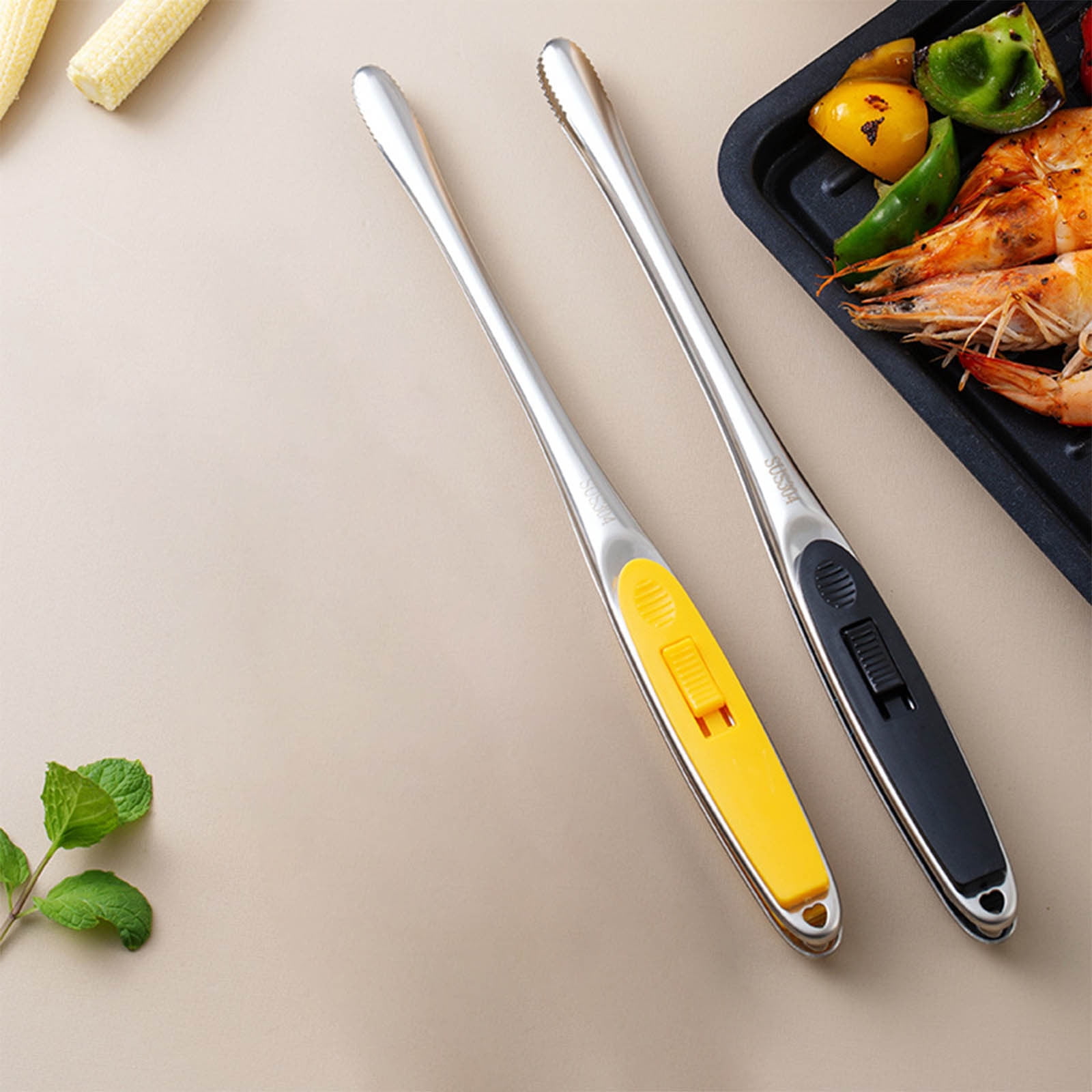 Stainless Steel Food Tongs | Multi-Functional Kitchen Bread Steak Meat ...