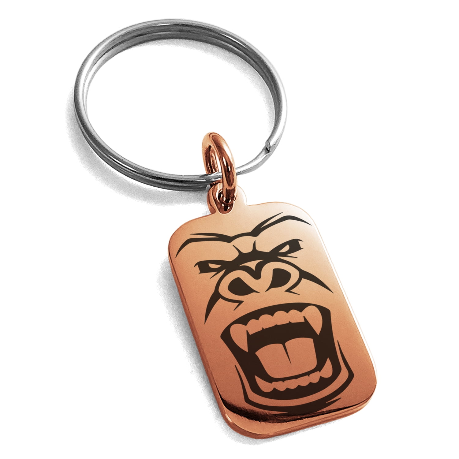 Stainless Steel Formidable Kong Gorilla Engraved Small Rectangle Dog ...