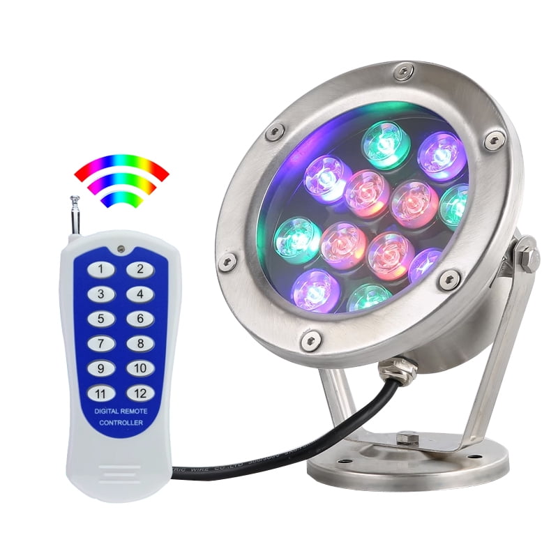 Stainless Steel Fountain Light Wireless remote control LED Underwater ...