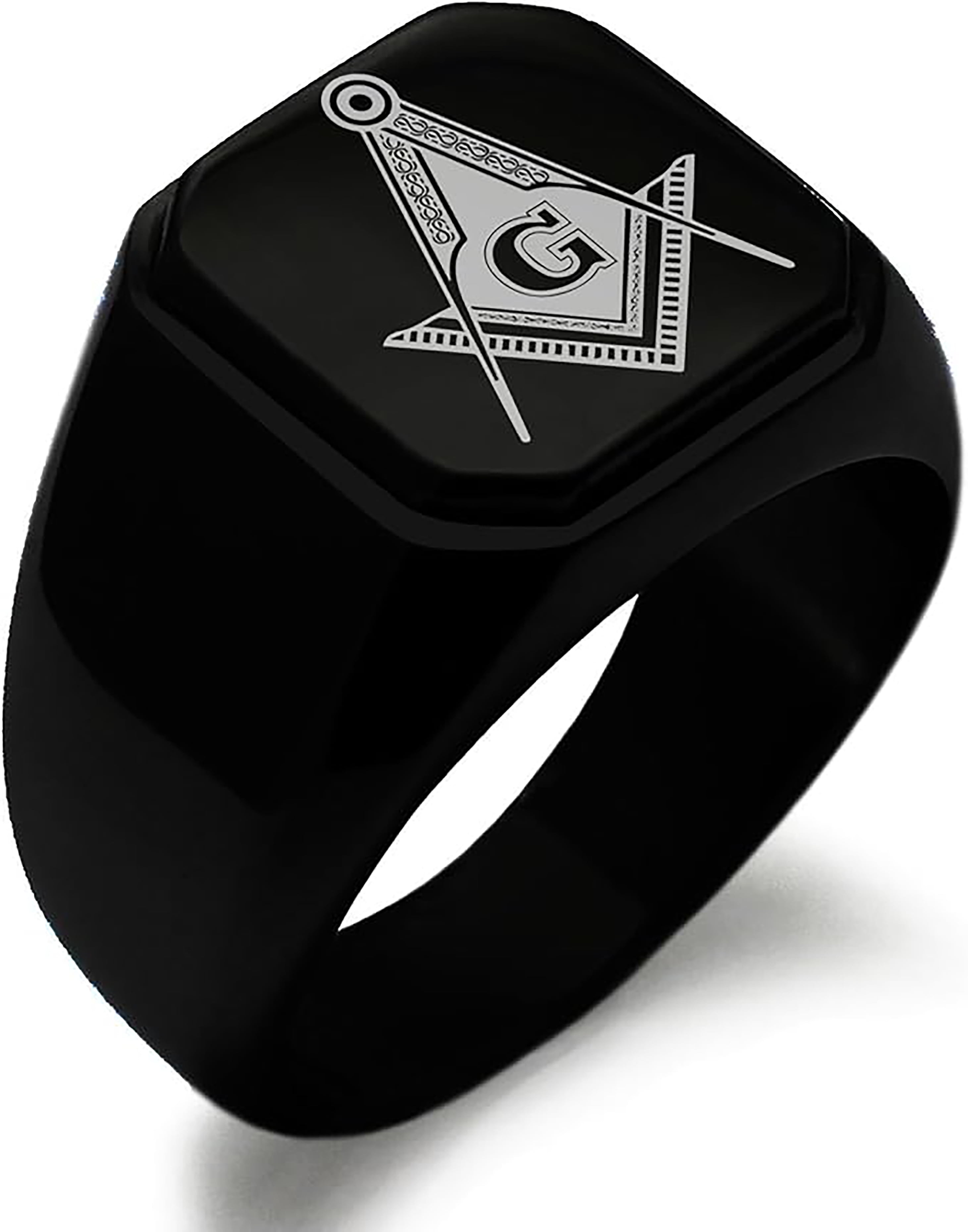 Tioneer Stainless Steel Freemasons Masonic Floral Compass Engraved ...
