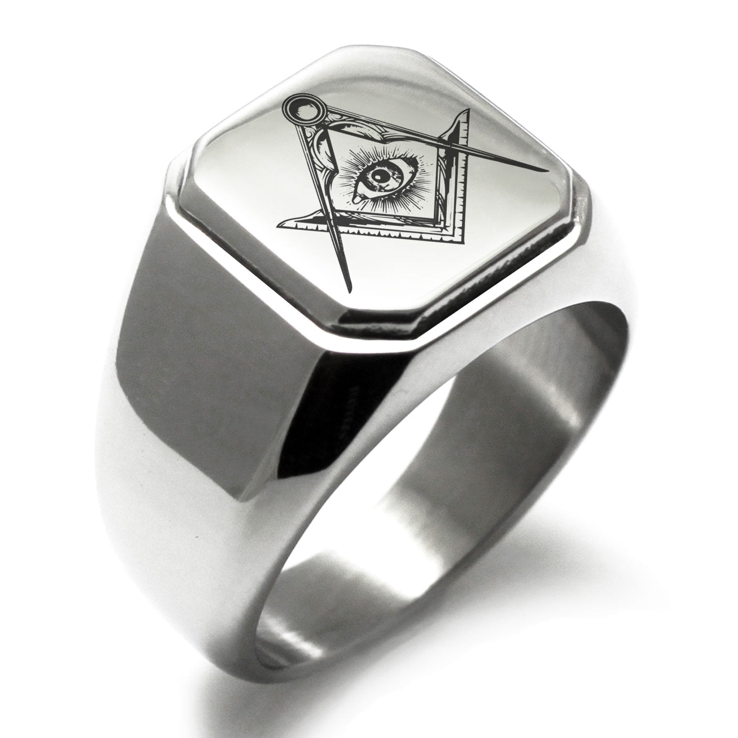 Tioneer Stainless Steel Freemasons Masonic Sacred Society Engraved ...