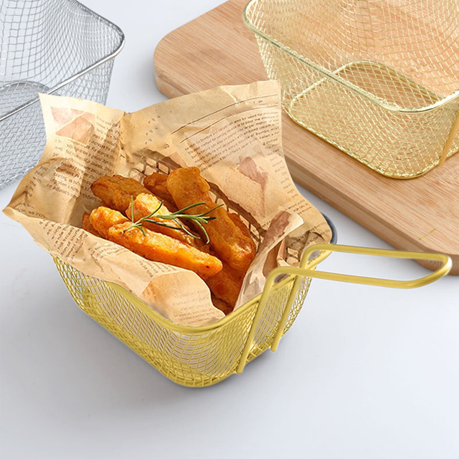 Stainless Steel French Fries Basket with Handles for Chicken Nuggets ...