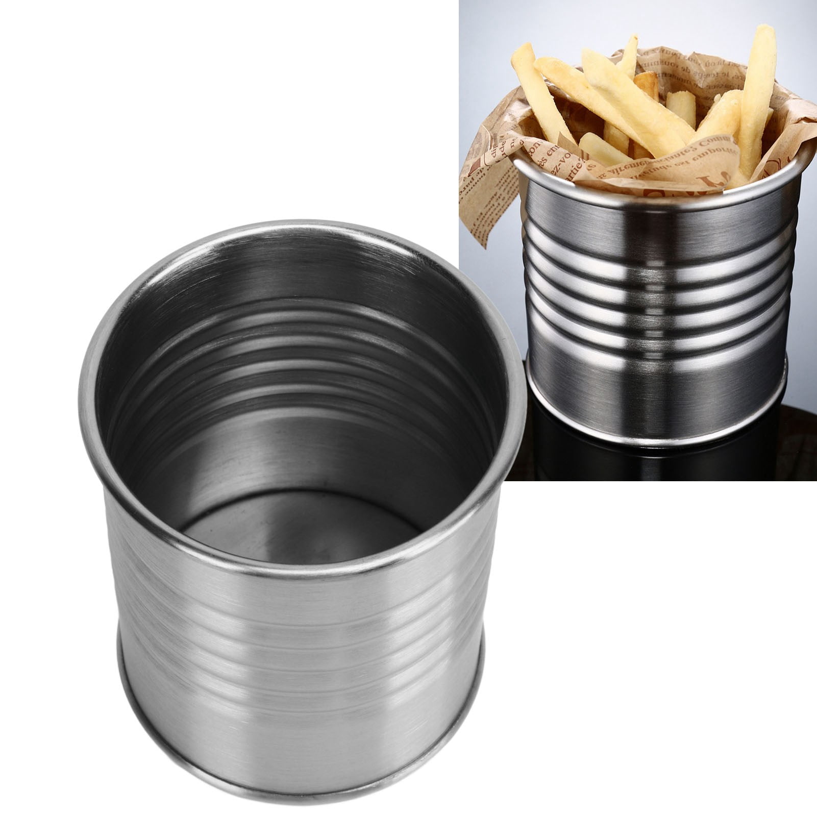 Stainless Steel French Fries Cup, Mini Tinplate Metal Bucket Icing ...