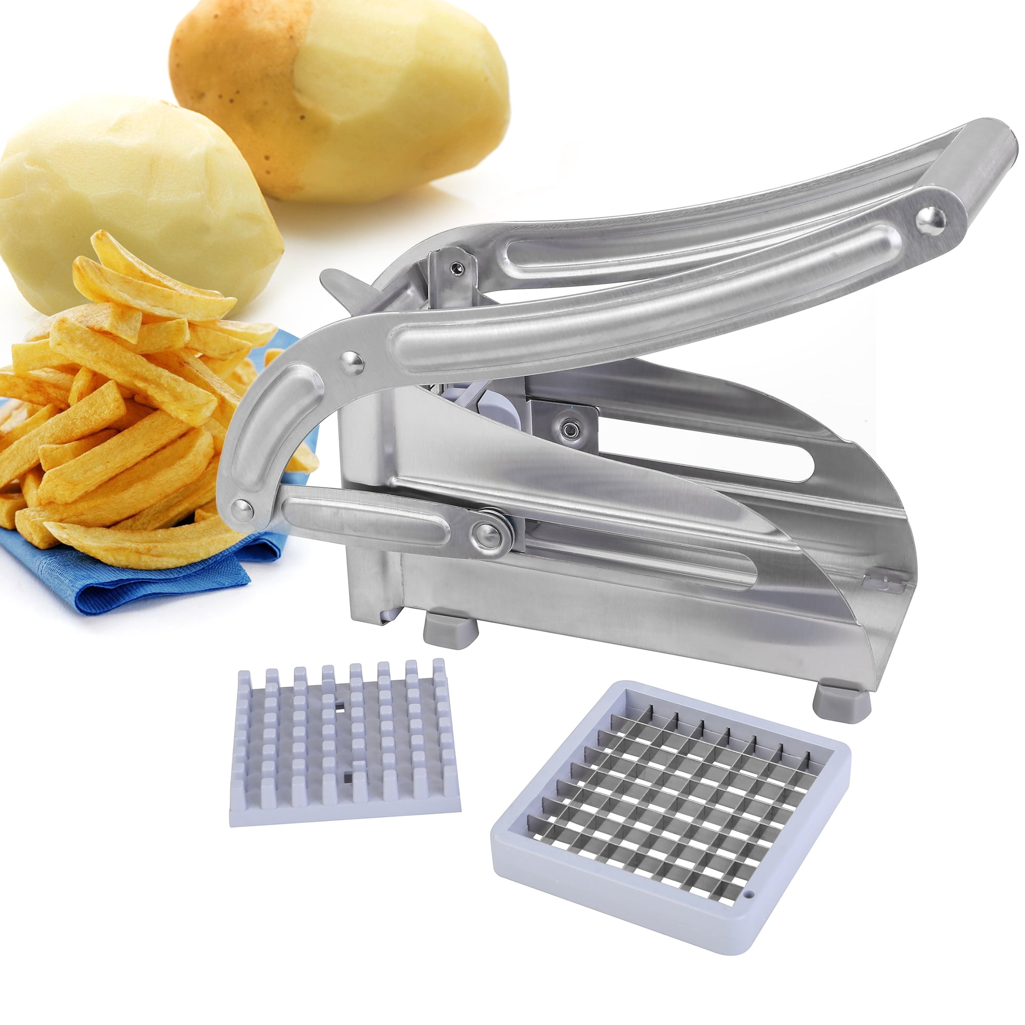 OKHOTY Stainless Steel French Fry Cutter, Manual Vegetable Slicer with ...