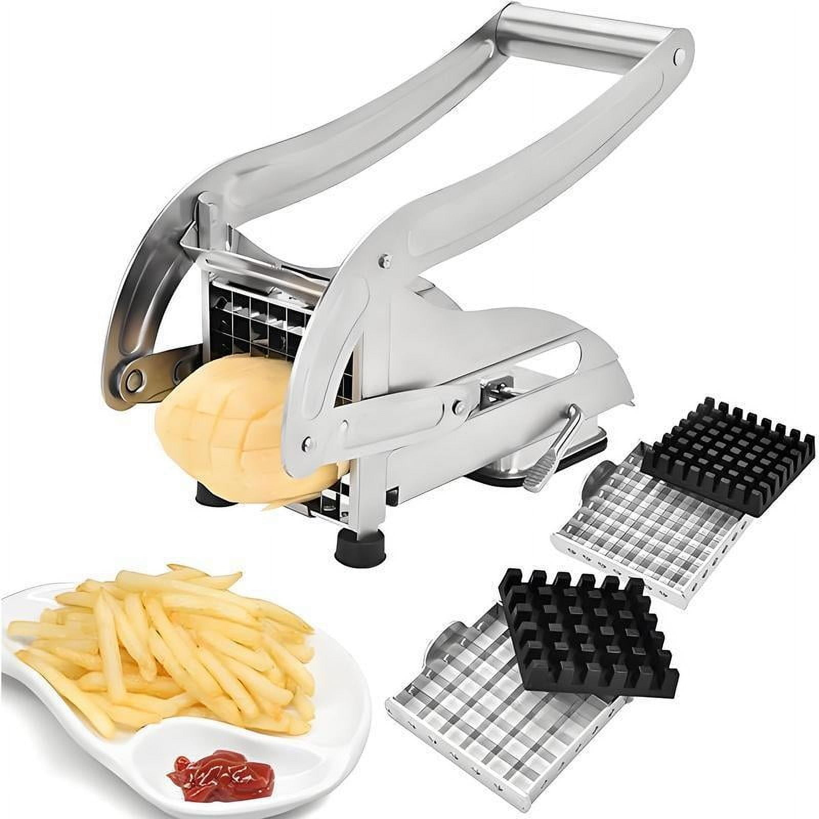 Stainless Steel French Fry Cutter with 2 Blades – Manual Potato ...