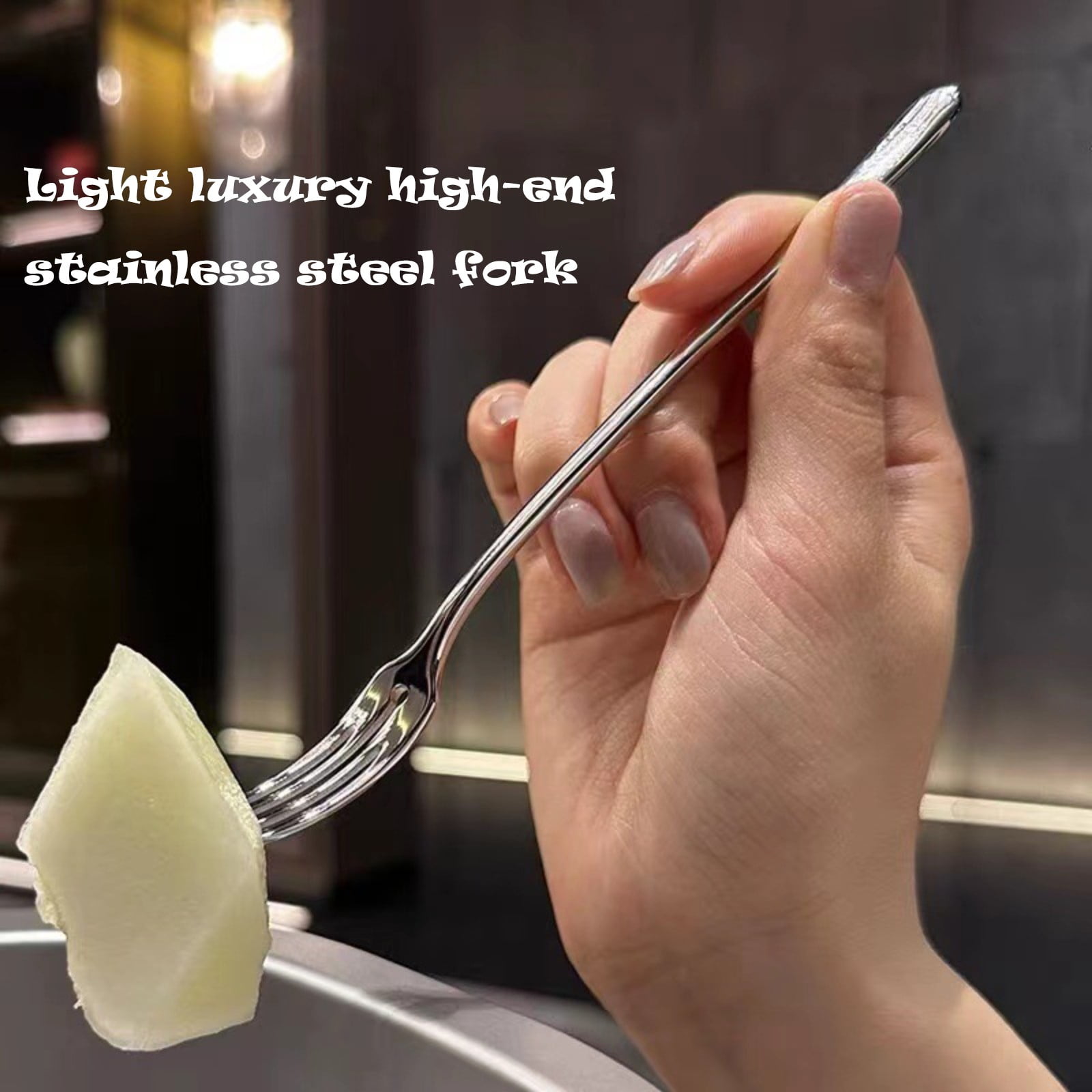 Stainless Steel Fruit Fork Western Food Round Hole Fork Hotel Home ...