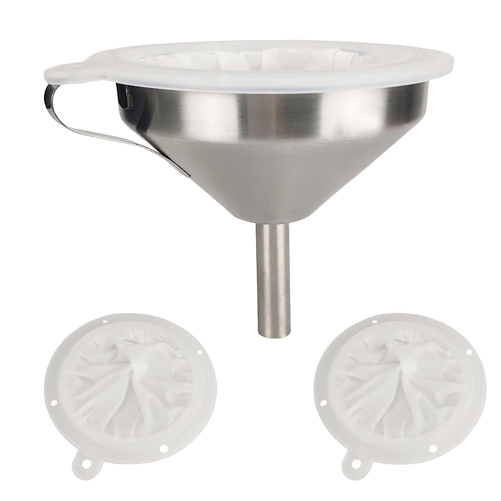 Stainless Steel Funnel 5 Inch Kitchen Funnel With 200 Mesh Filter And ...