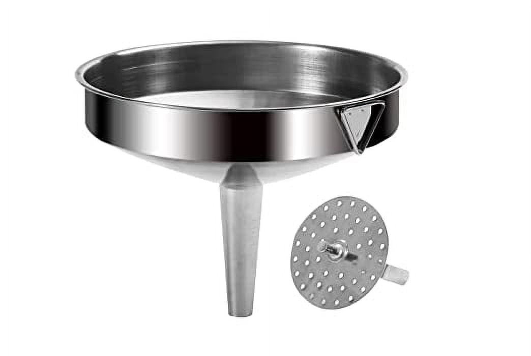 Stainless Steel Funnel with Detachable Strainer (Approx. 6 Inches ...