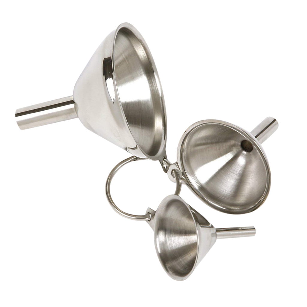 Stainless Steel Funnels Set 3pc Canning Detachable Strainer Filter Mini ...