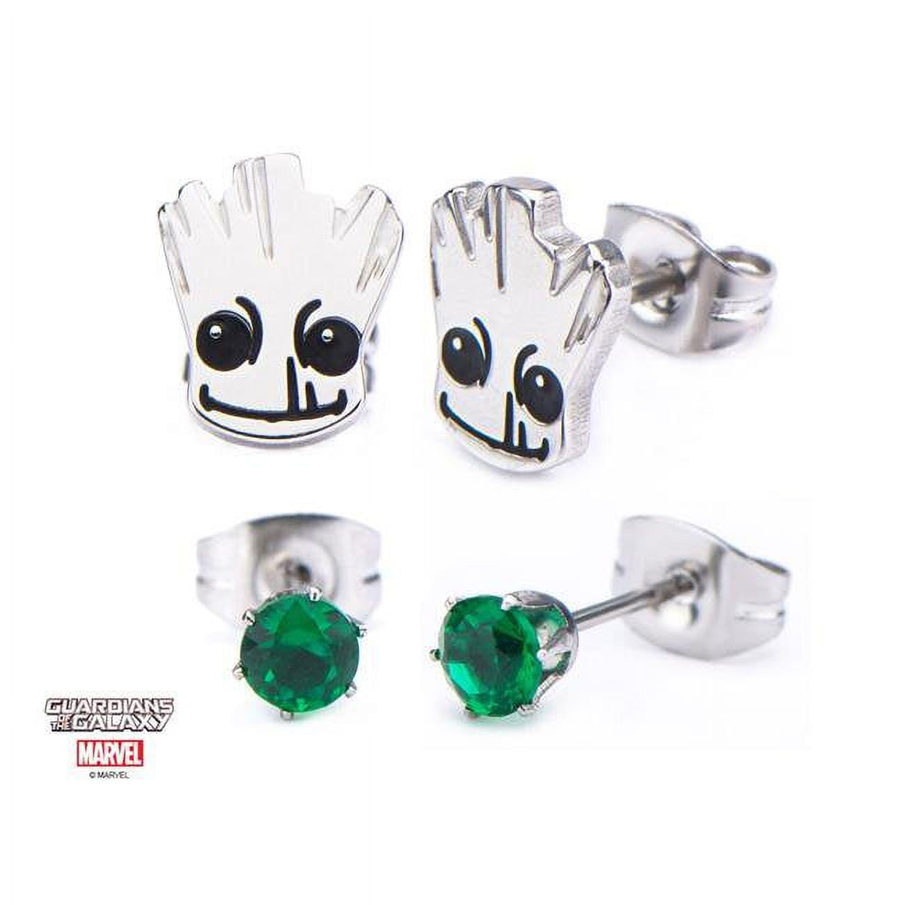 Stainless Steel GOTG Groot Stud Earring Set - Walmart.com