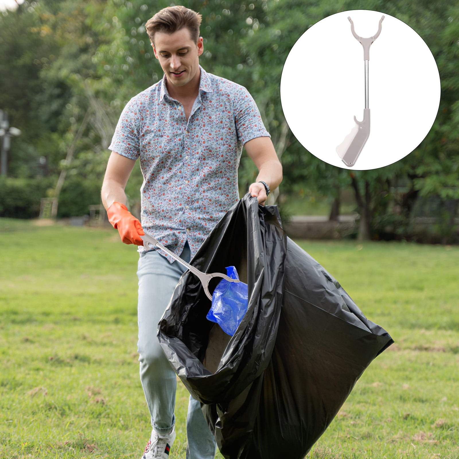 Stainless Steel Garbage Picker Grabber: 2pcs Trash Tong Oven Tool Grill ...