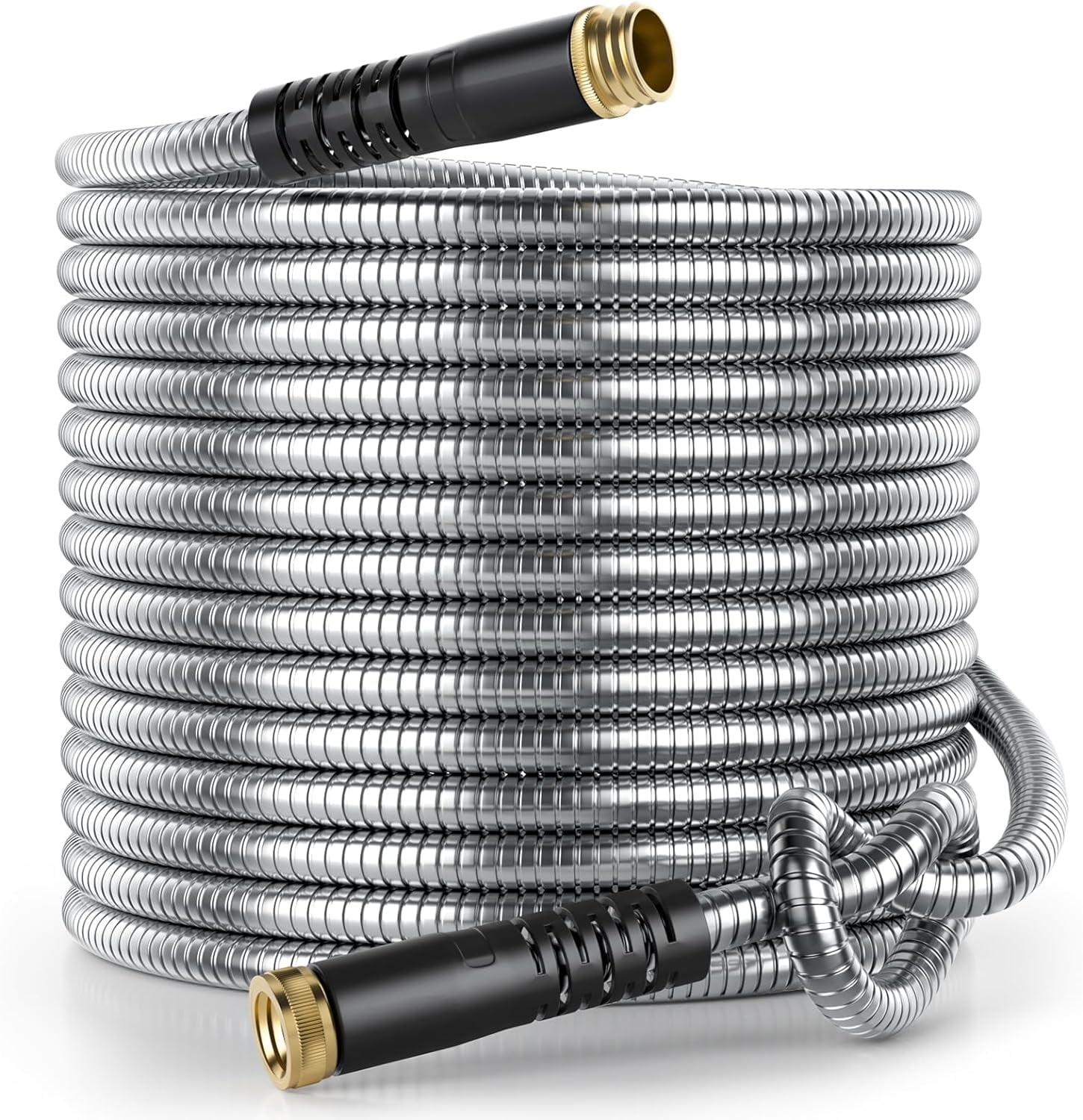 Stainless Steel Garden Hose 12 ft, Flexible Metal Water Hose 12ft with ...