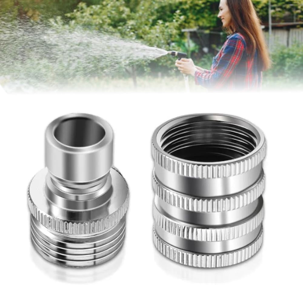 Stainless Steel Garden Hose Quick Connect Fittings Set, 3/4" Garden ...