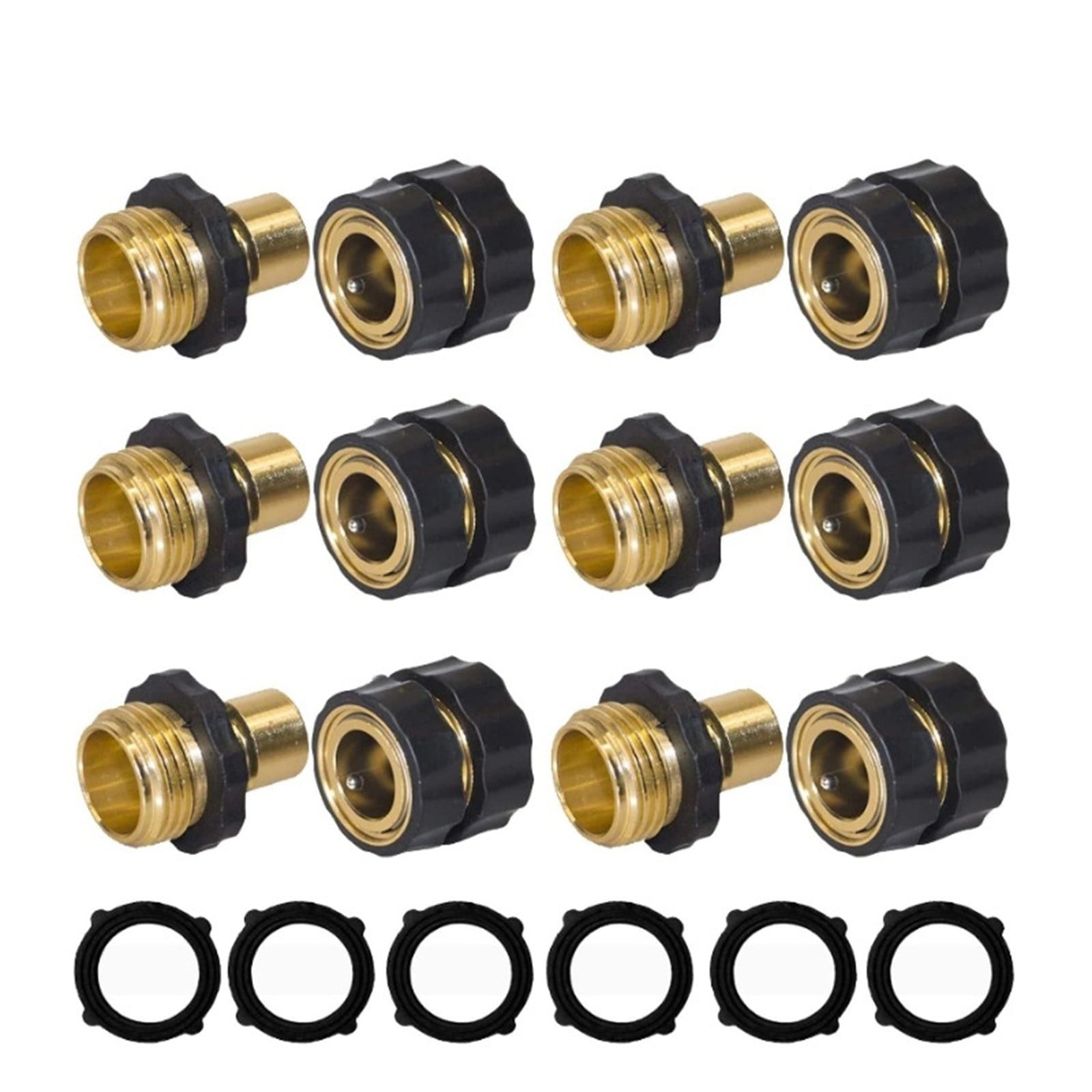 Stainless Steel Garden Hose Quick Connector Fittings Set, 3/4 Inch GHT ...