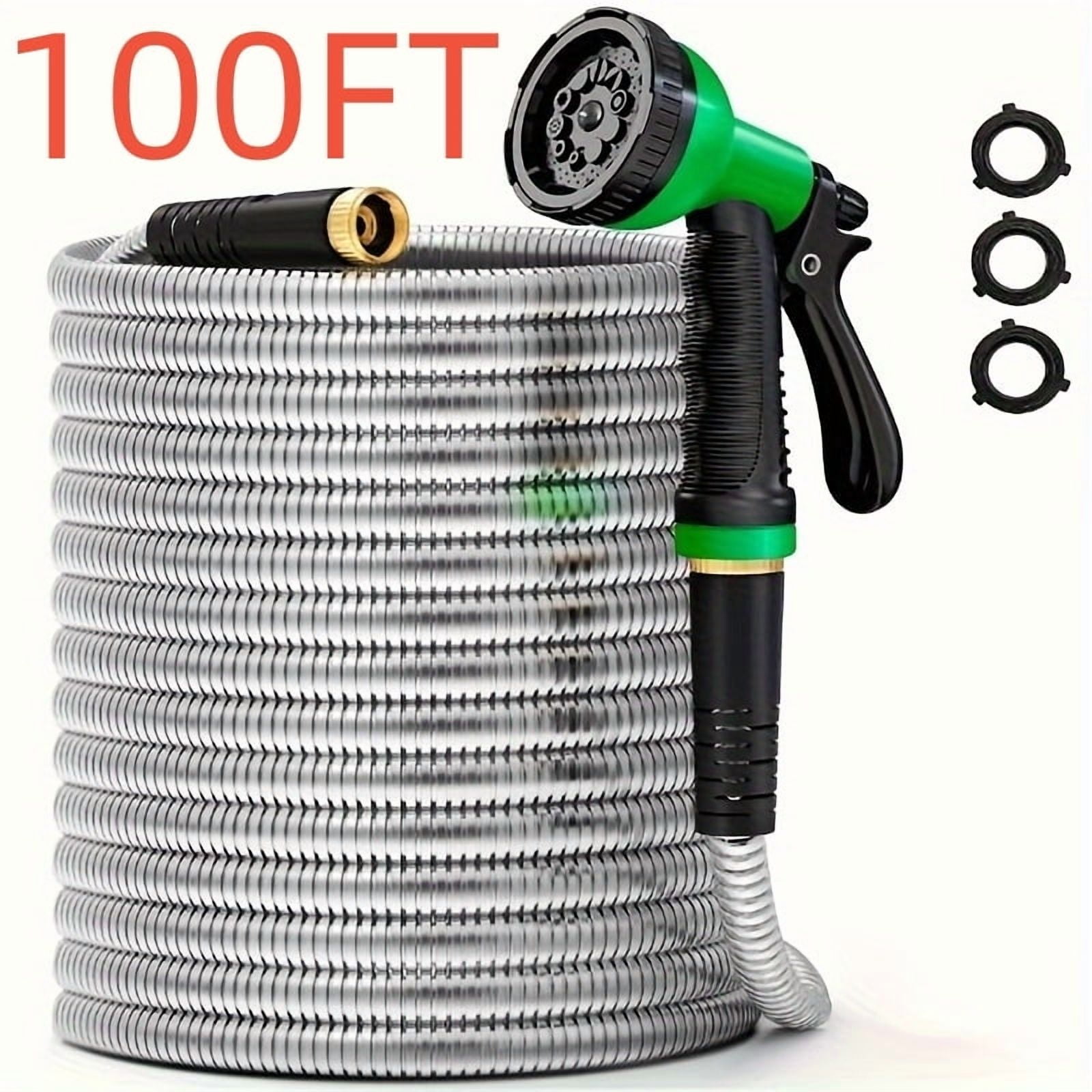 Stainless Steel Garden Hose - Ultra-Flexible & Puncture-Resistant. 50 ...