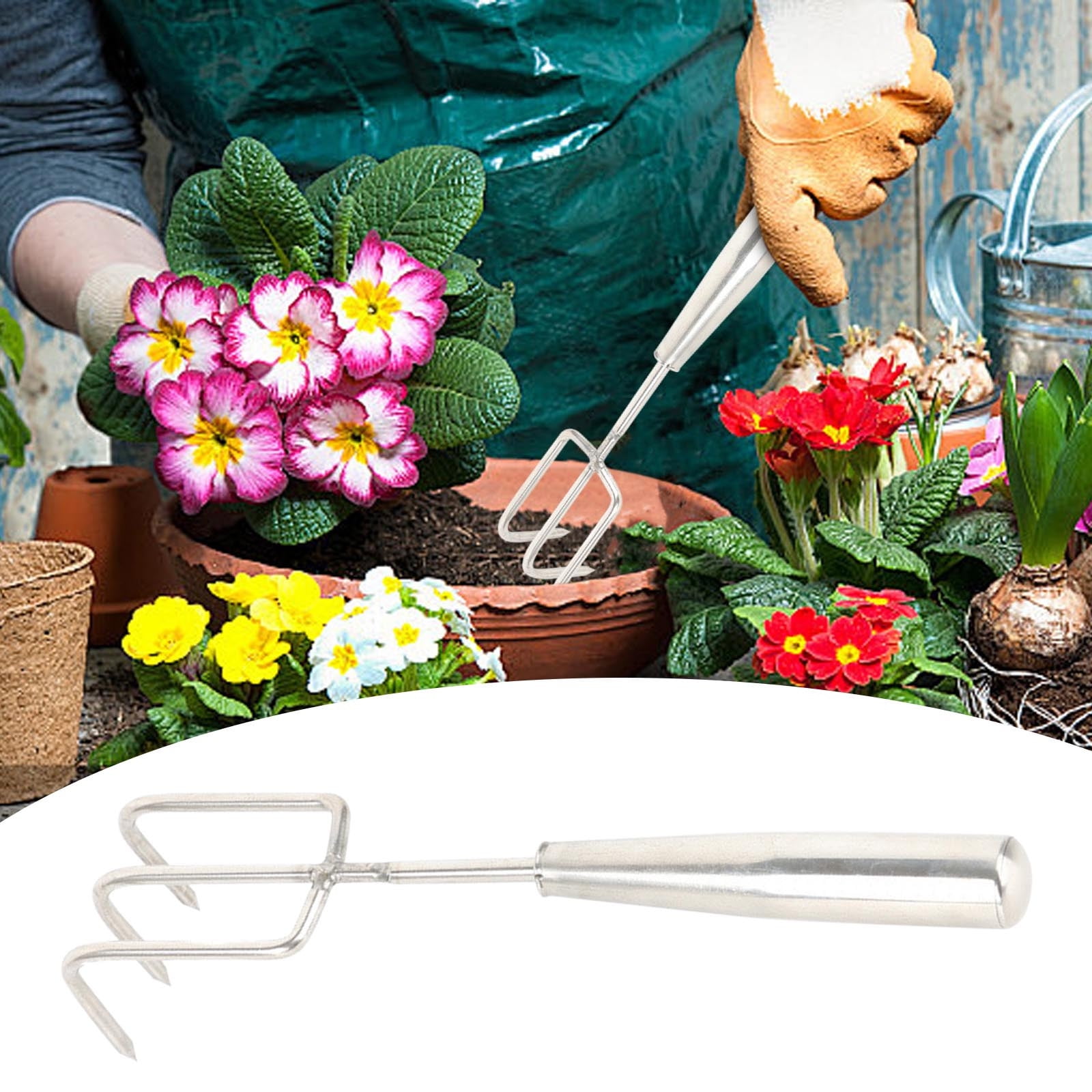 Stainless Steel Garden Rake | Multi-Toothed Small Hand Rake with Welded ...