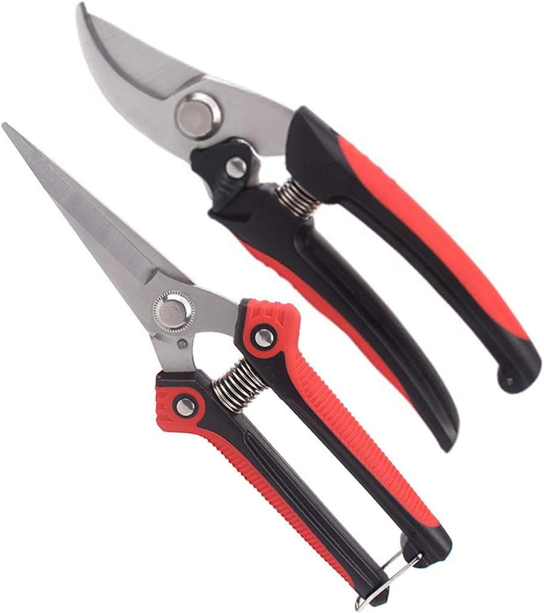 Stainless Steel Garden Shears, Lower Serrated Blade Garden Pruners for ...