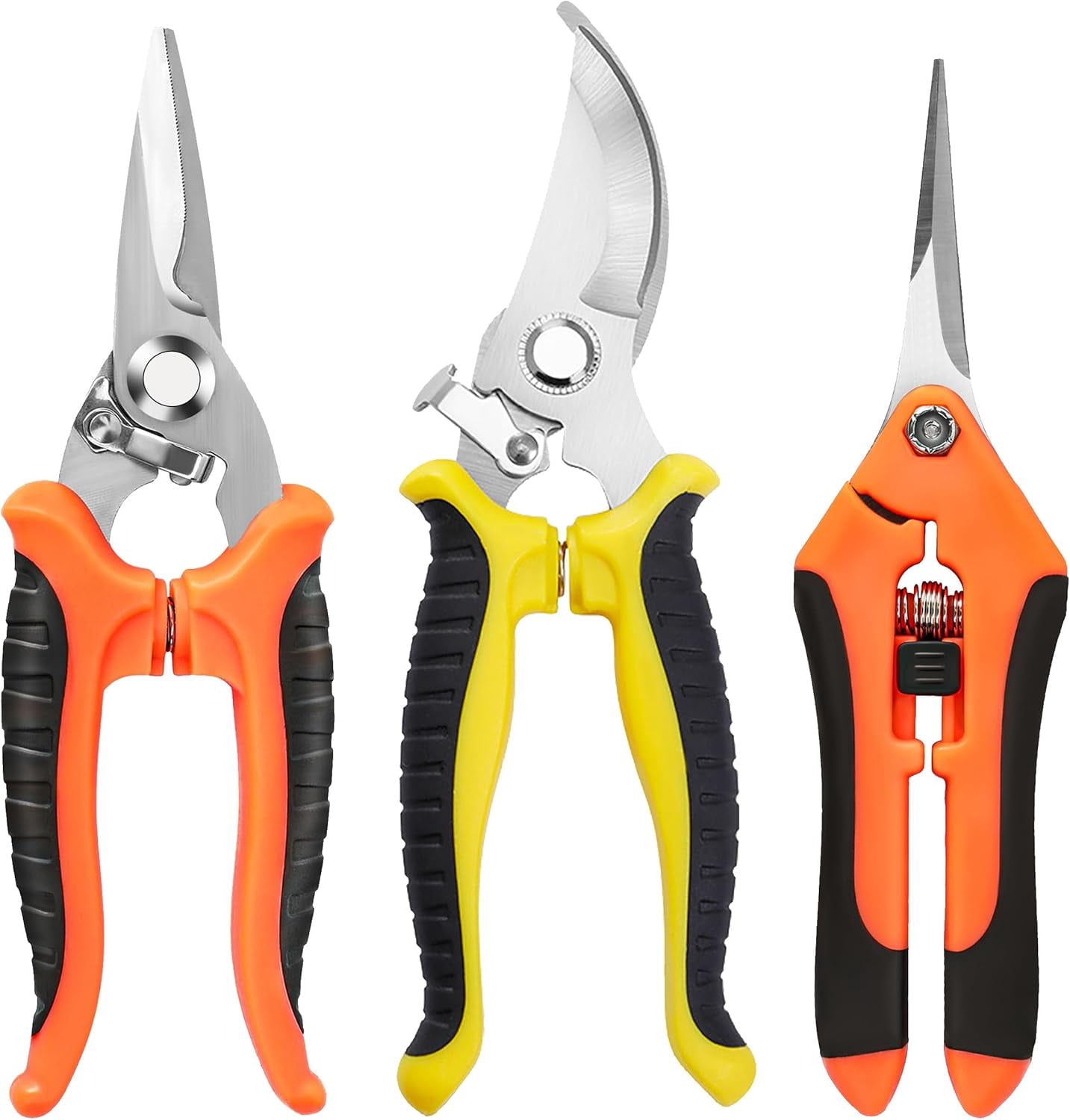 Stainless Steel Garden Shears Pruning Set, Bypass, Serrated, and ...