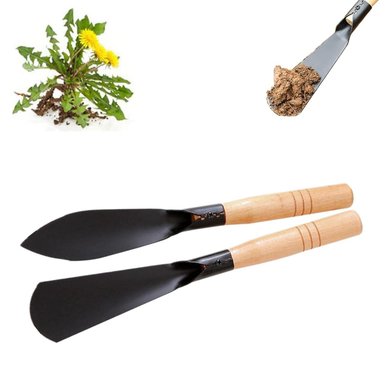 Stainless Steel Garden Shovel with Wooden Handle, Heavy Duty Digging ...