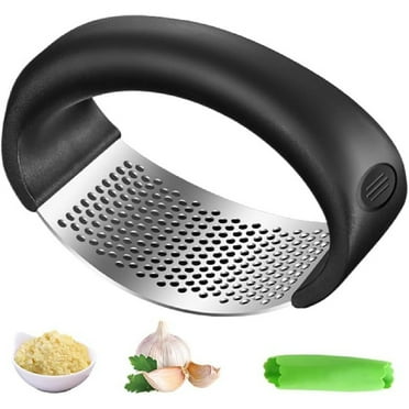 Pluokvzr Stainless Steel Curved Garlic Press Crusher Chopper Cutter ...