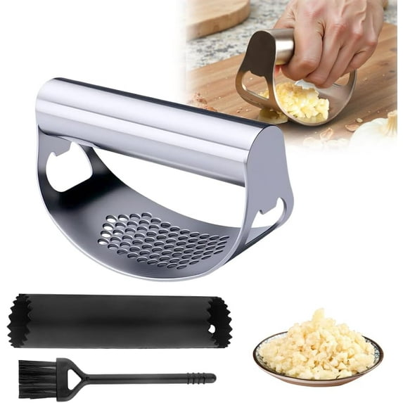 Stainless Steel Garlic Press, 2025 Upgraded Garlic Press Stainless ...