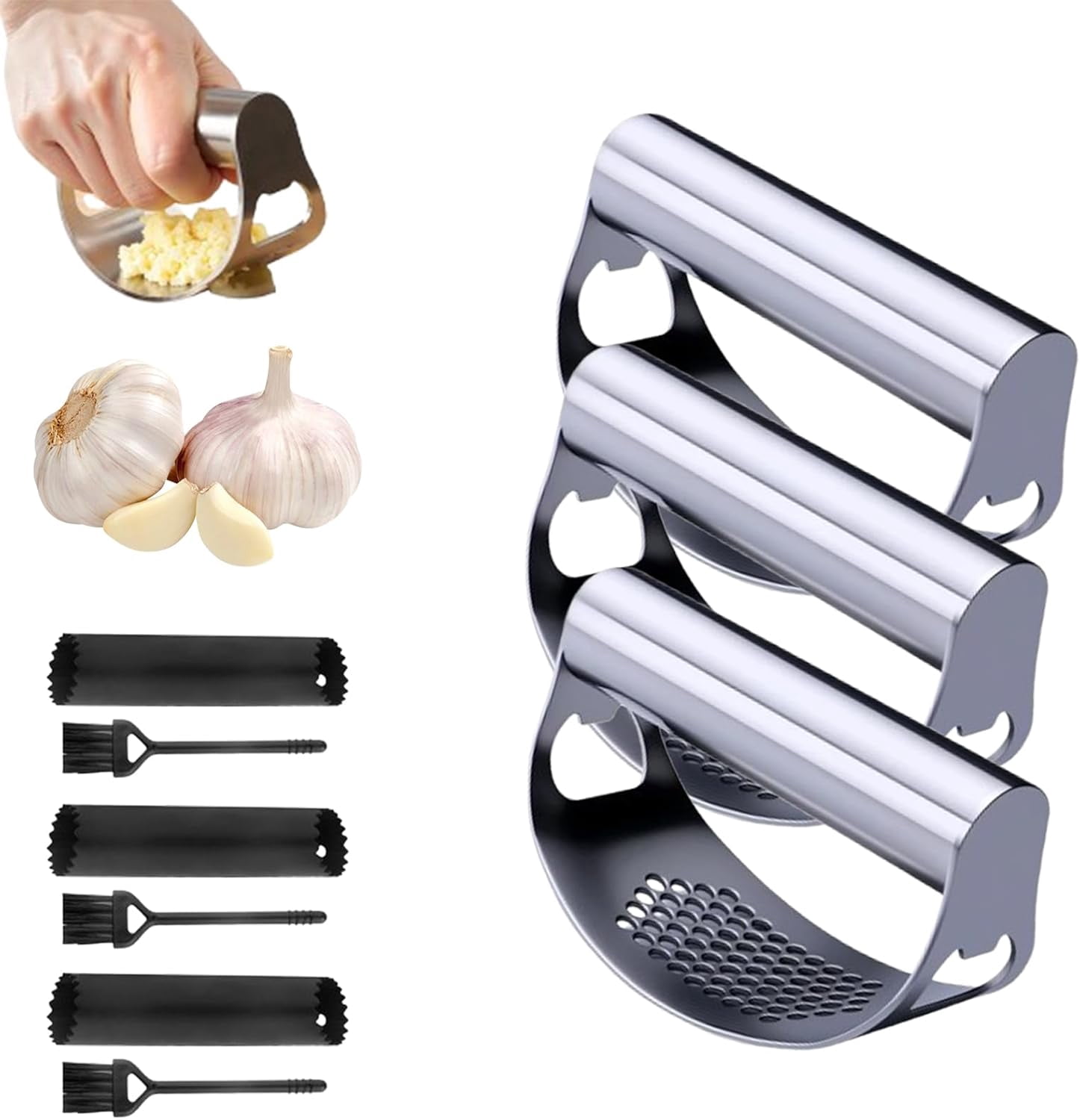 Stainless Steel Garlic Press Rocker, 2026 New Heavy Duty Ergonomic ...