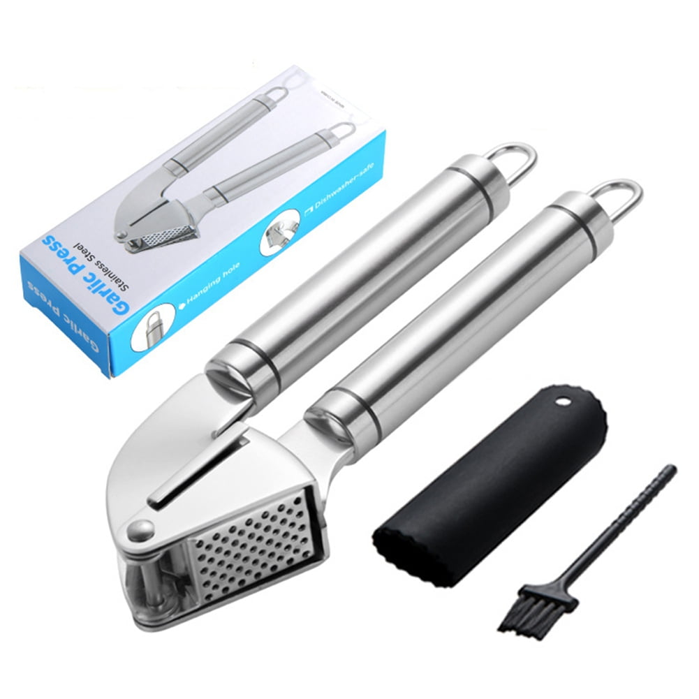 Stainless Steel Garlic Press Set Easy To Squeeze A Set - Walmart.com
