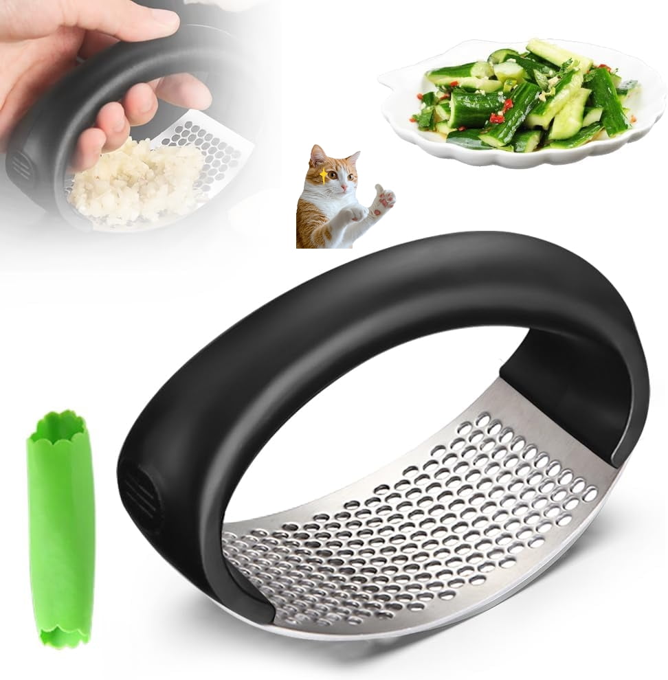 Stainless Steel Garlic Presser, 2025 NEW Garlic Press Rocker, Mincer ...