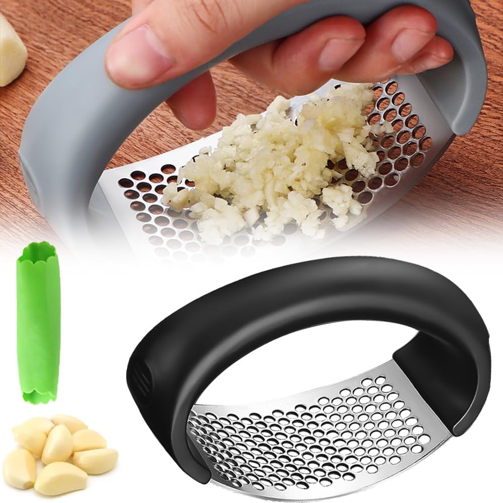 Stainless Steel Garlic Presser, Portable Manual Garlic Press with ...