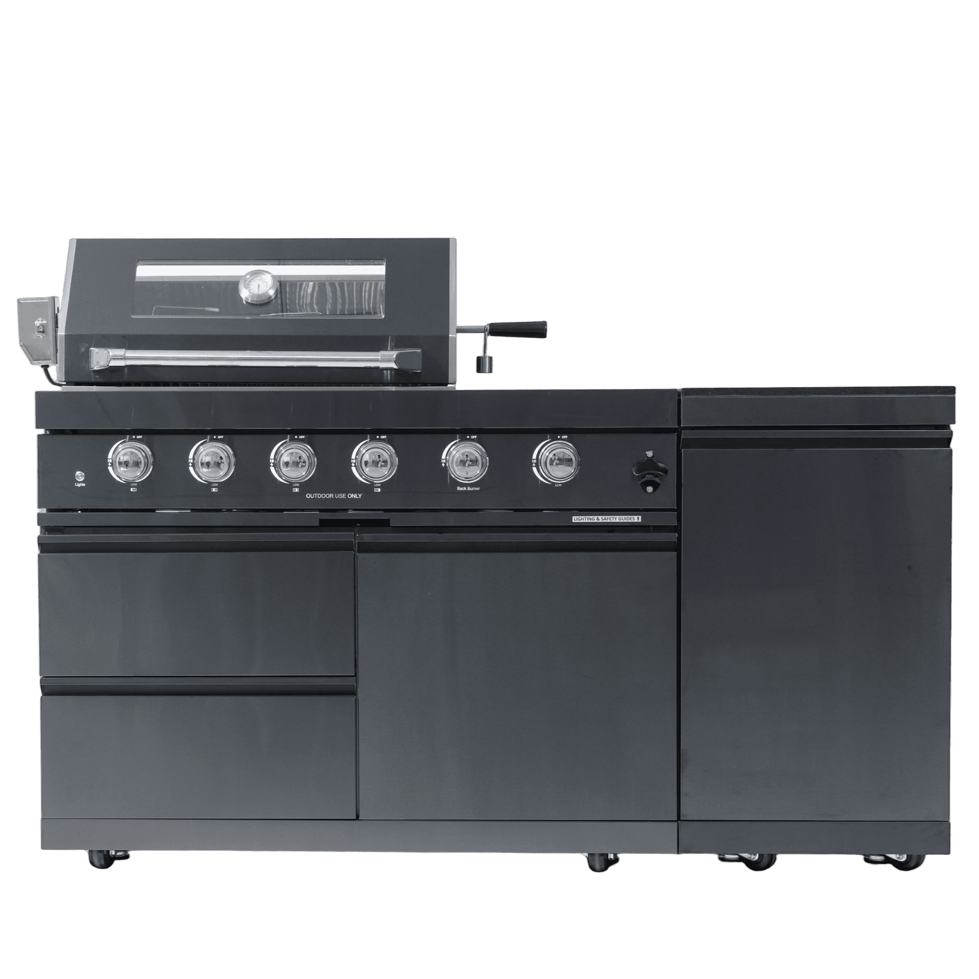 Navratil 4-Burner Stainless Steel LP Gas Outdoor Kitchen with Deluxe ...