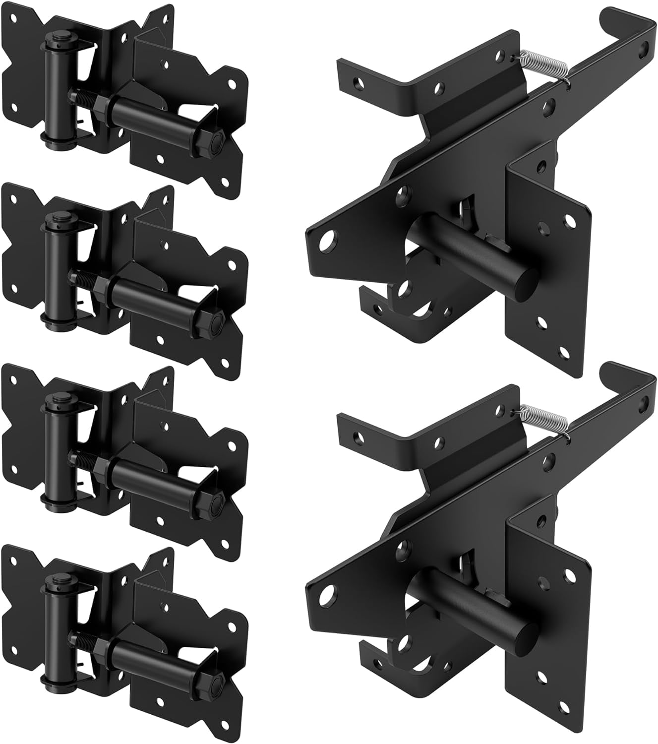 Stainless Steel Gate Hardware Kit, Self Closing Gate Hinges and Latch ...