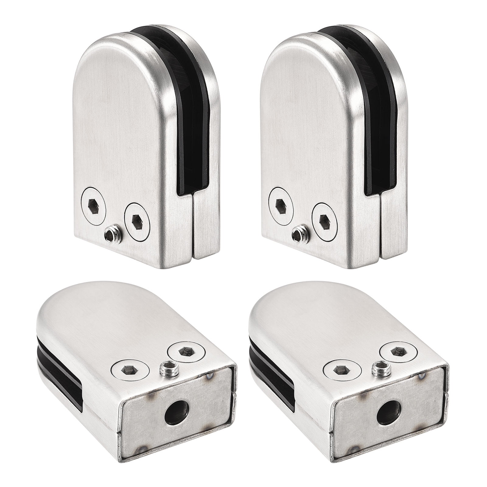 Stainless Steel Glass Clamp, 4Pcs Glass Clip Round Flat Bottom Glass ...