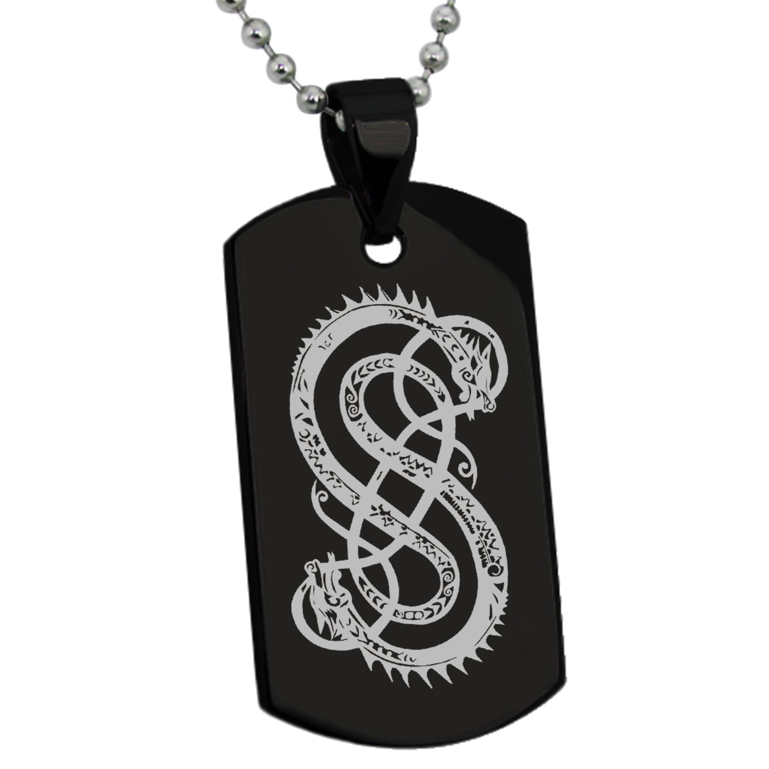 Tioneer Stainless Steel God of Mischief Loki Viking Norse Engraved Dog ...