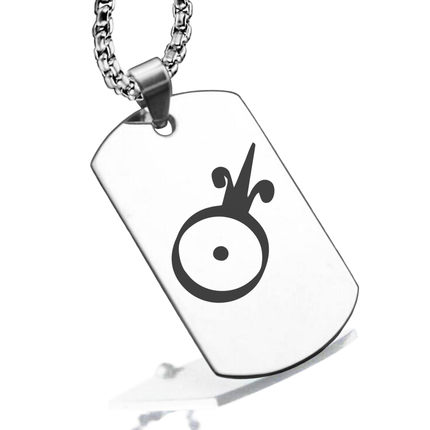 Stainless Steel Gold Alchemy Symbol Dog Tag Pendant Necklace - Walmart.com