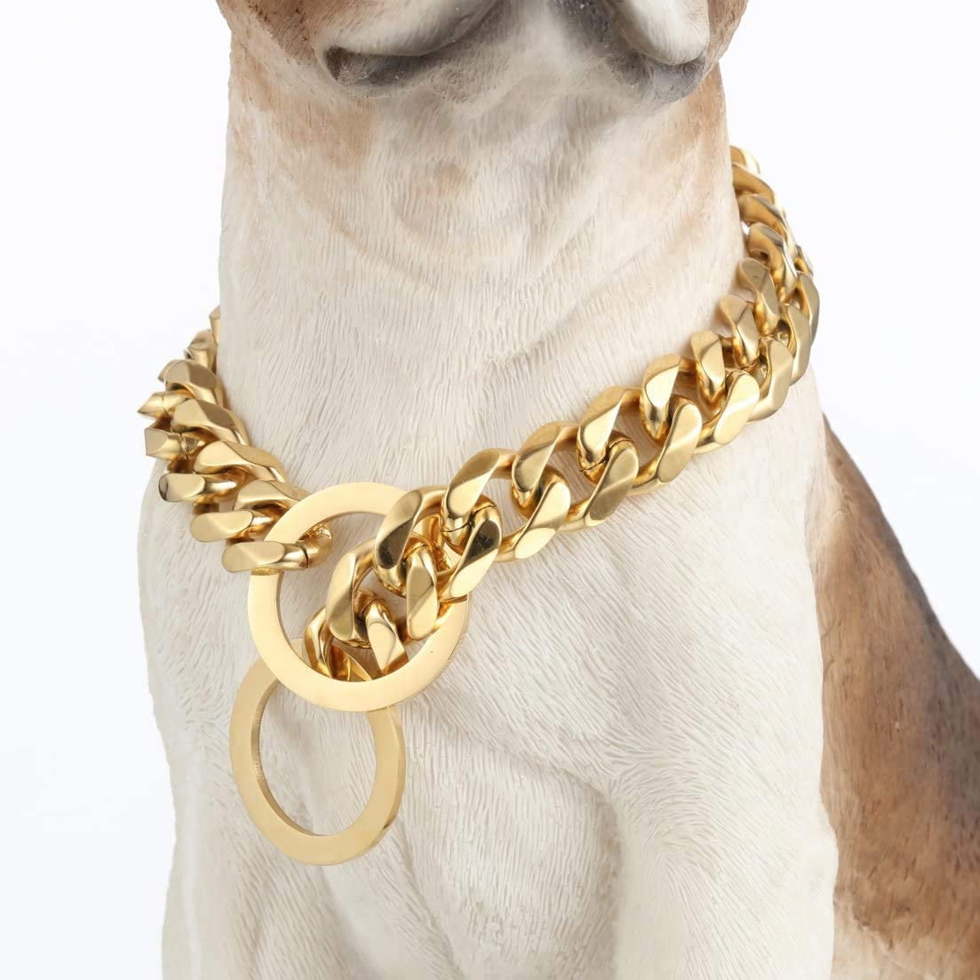Stainless Steel Gold Dog Collar Slip Metal Chain, Pet Collar American ...