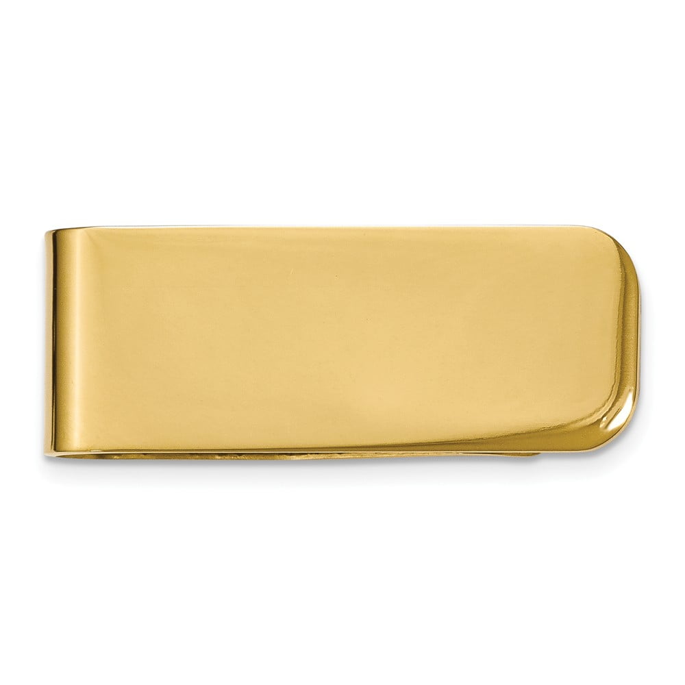 Stainless Steel Gold Plated Polished Engravable Money Clip Measures ...