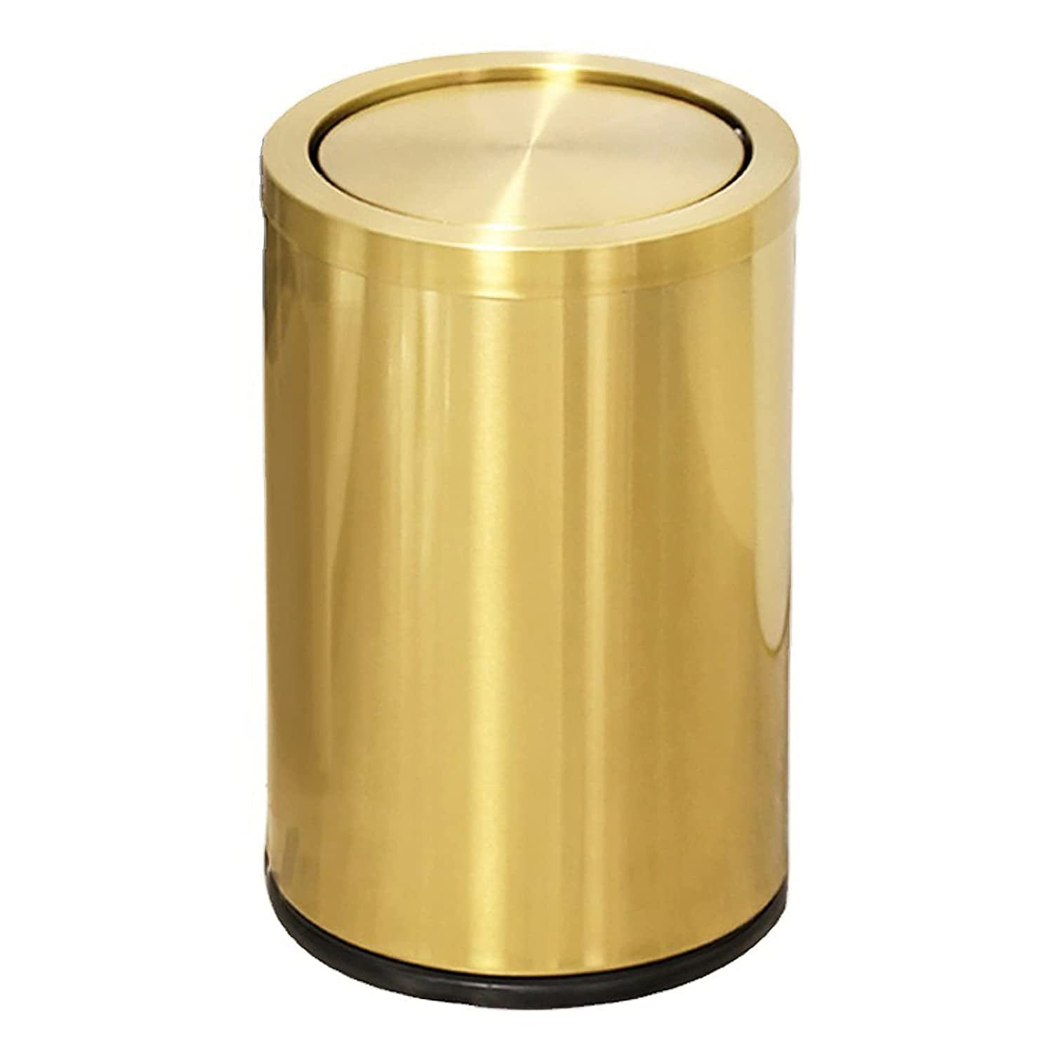 Stainless Steel Gold Trash can with Flipping Lid 2.4gallon Fingerprint ...