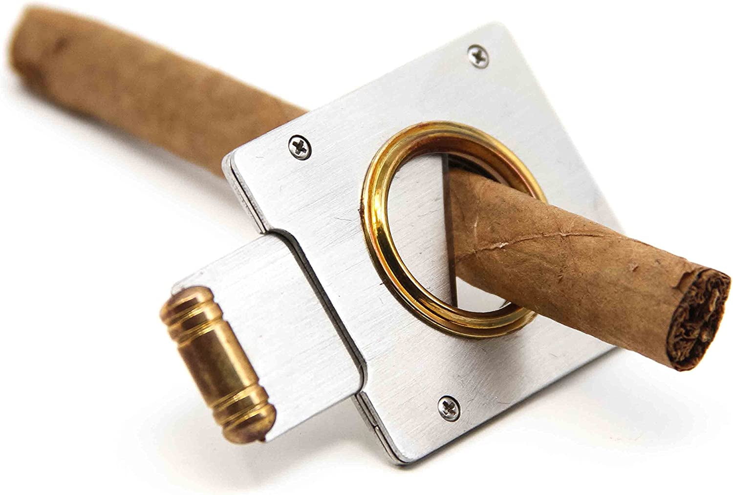 Stainless Steel Gold Vintage Guillotine Precision Cigar Cutter ...