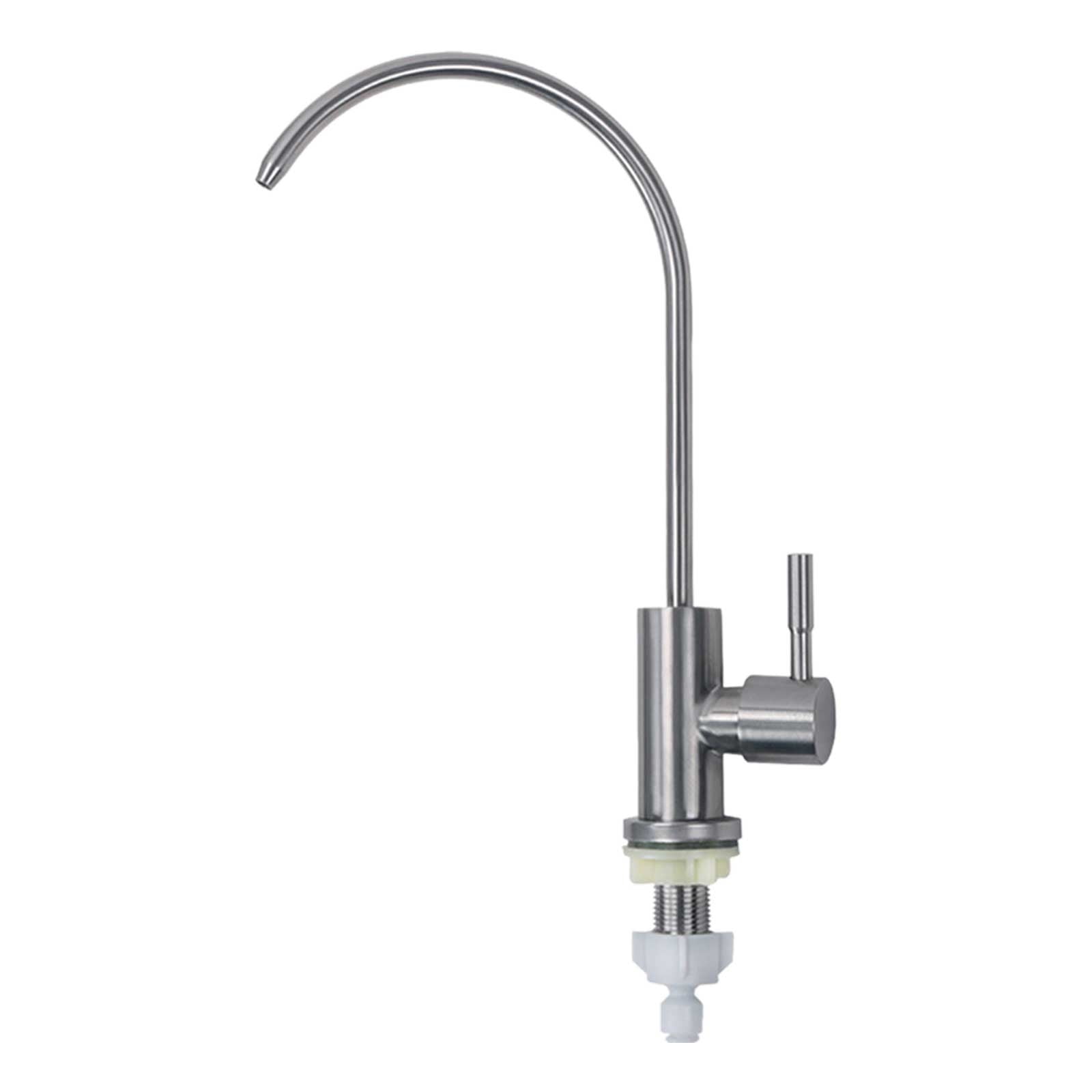 Stainless Steel Gooseneck Kitchen Faucet with Water Purifier Connection ...