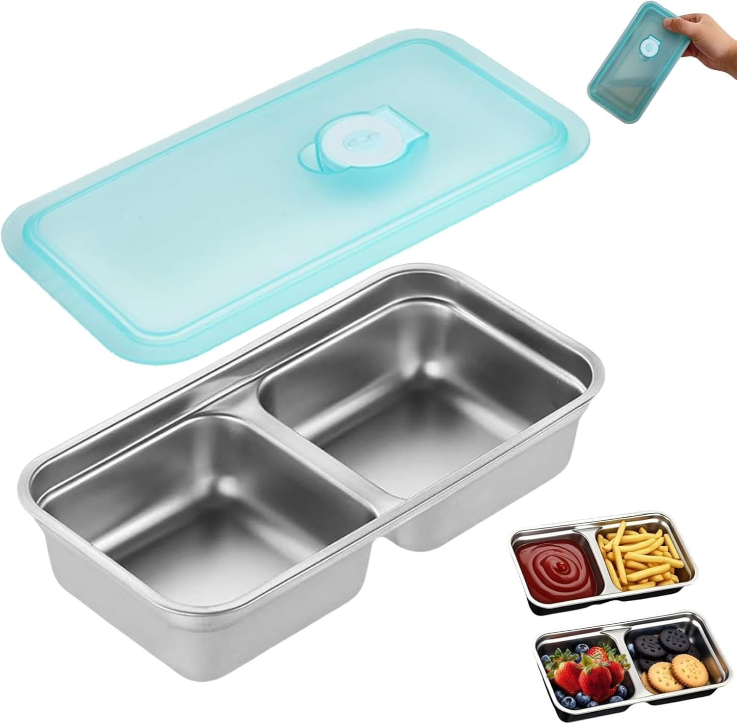 Stainless Steel Grab and Go Snack Containers Reusable with Lids, Leak ...