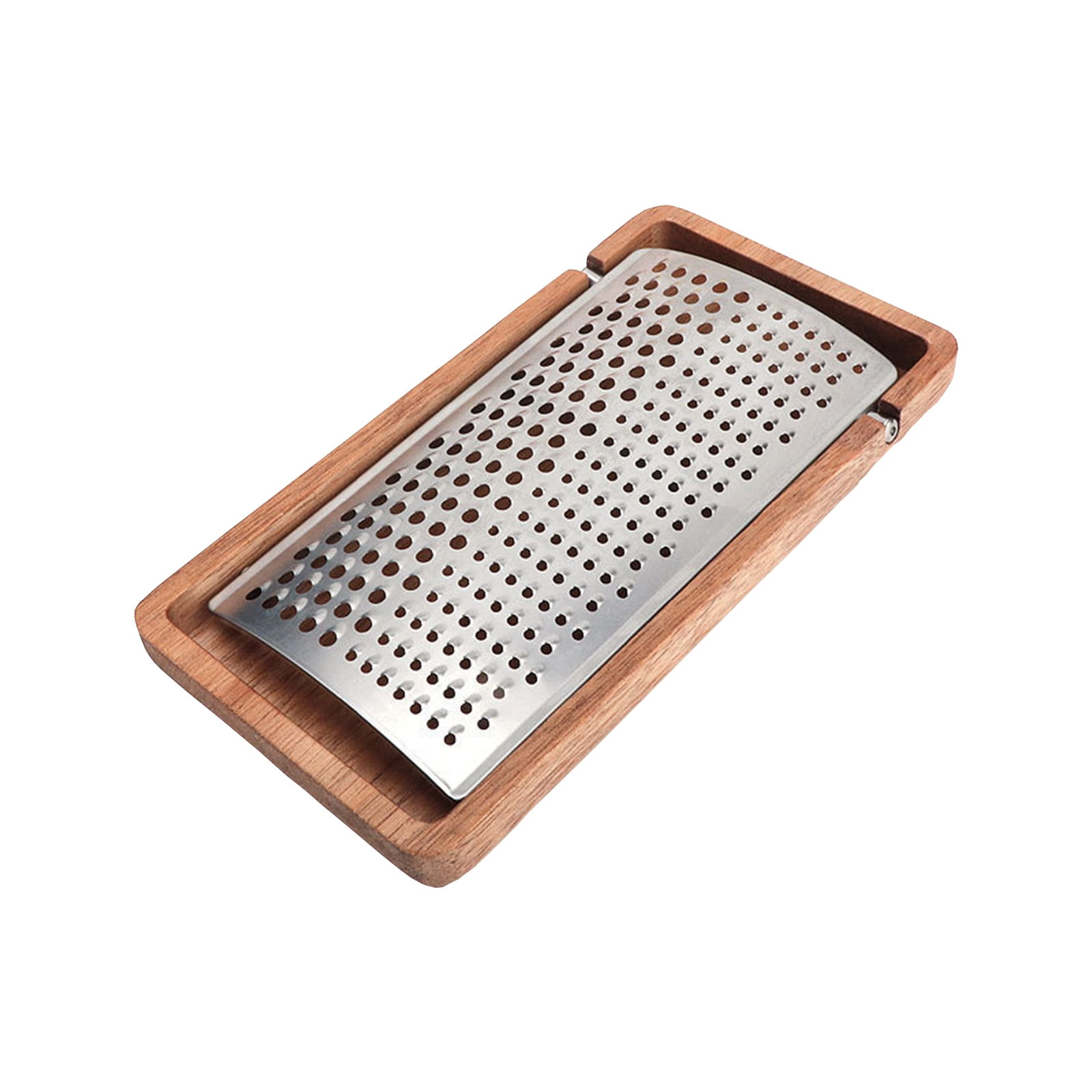 Stainless Steel Grater With Wooden Base Box Cheese Grater Block Cheese ...