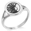 Stainless Steel Greek Mythology Chimera Minimalist Oval Top Polished ...