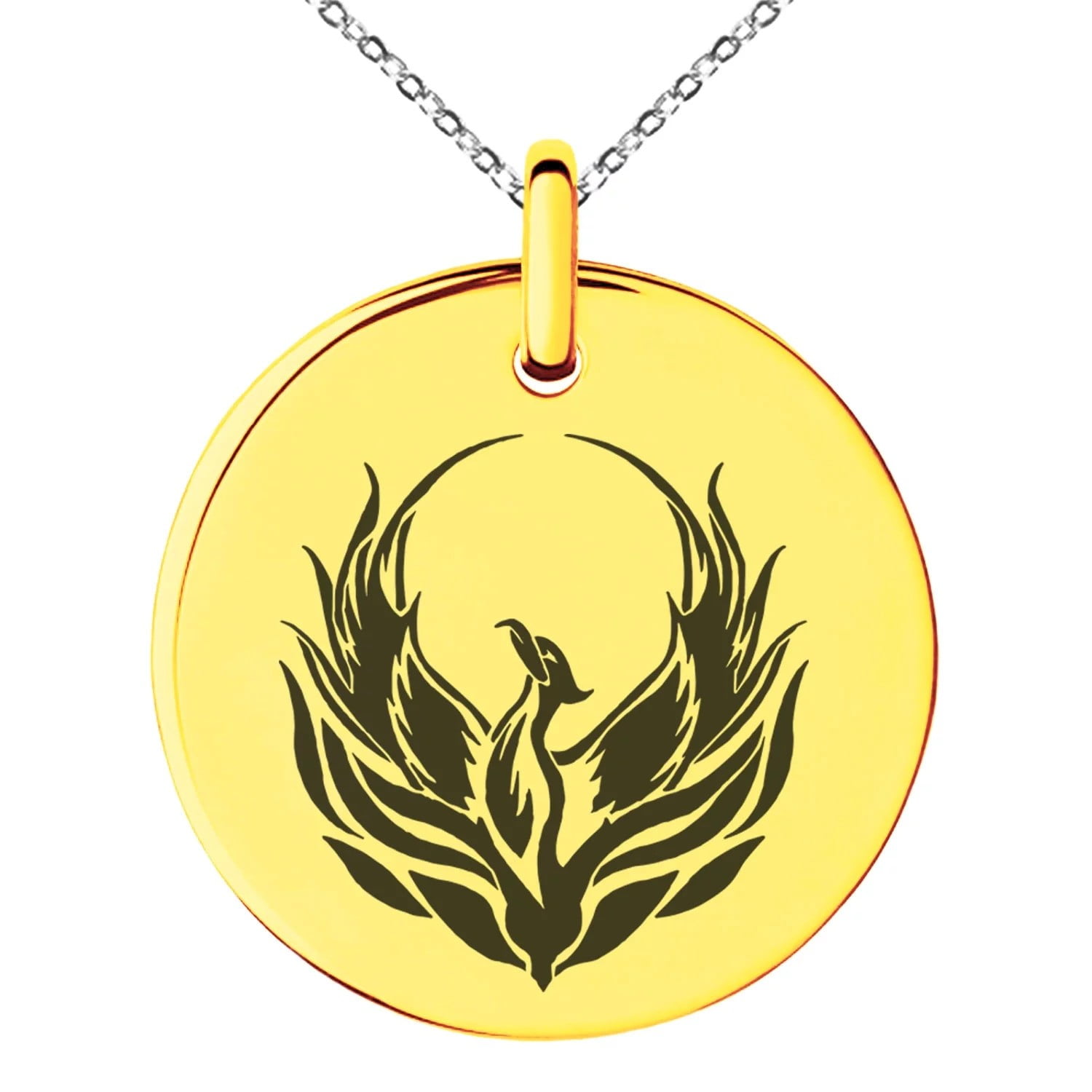 Tioneer Stainless Steel Greek Mythology Phoenix Engraved Adult Small ...