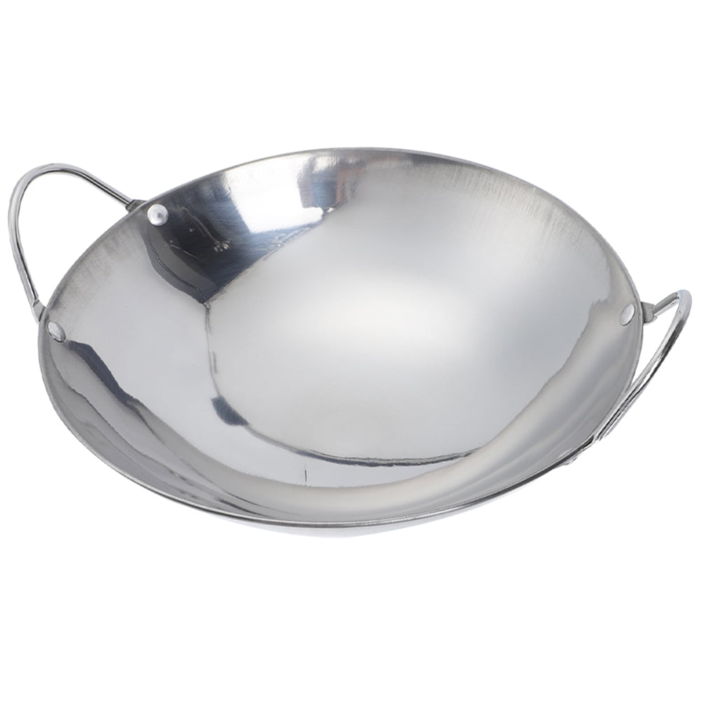 Stainless Steel Griddle Hot Pot Metal Kitchen Cooking Pot Chinese Wok ...