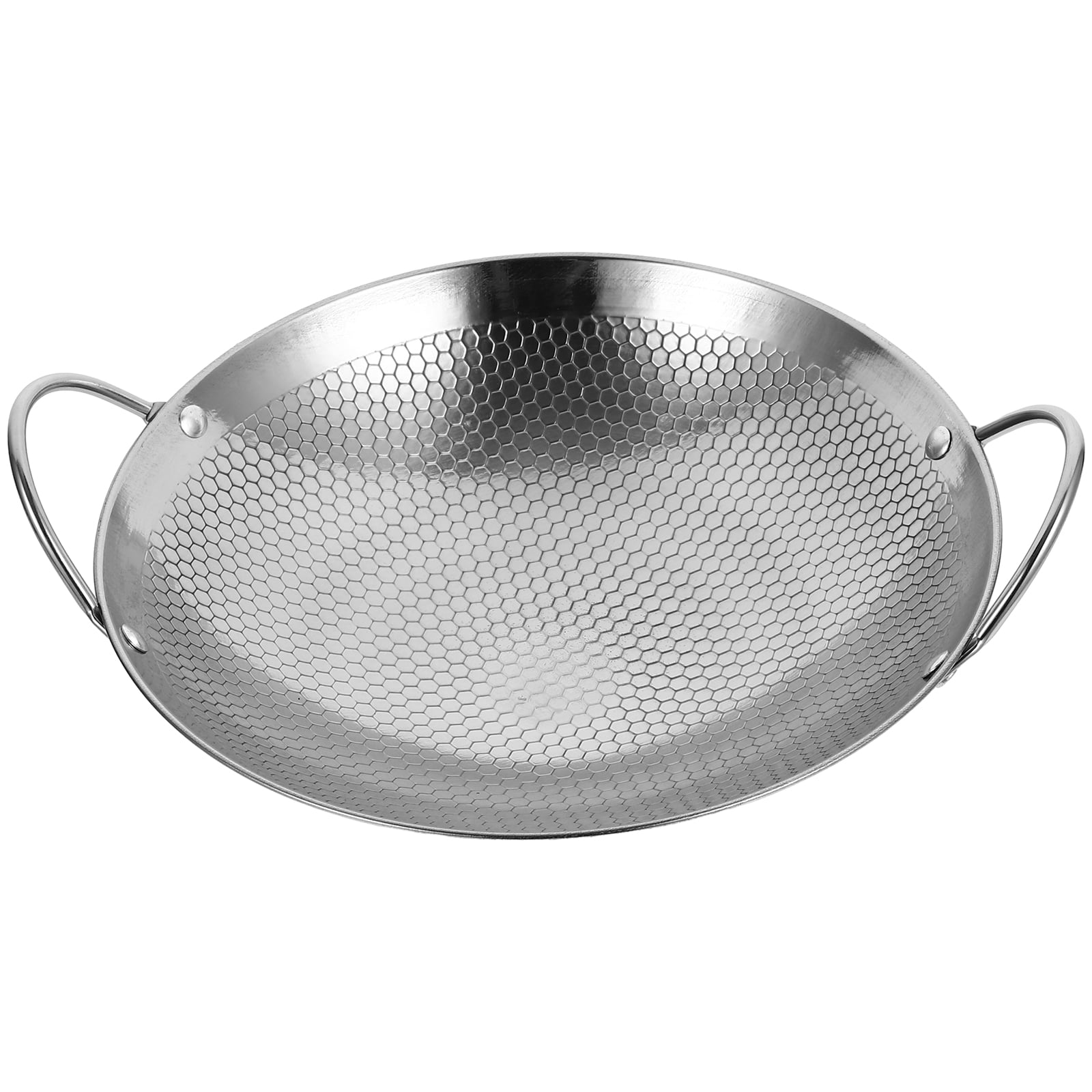 Stainless Steel Griddle Kitchen Metal Pot Shabu Pan Wok with Lid Stir ...