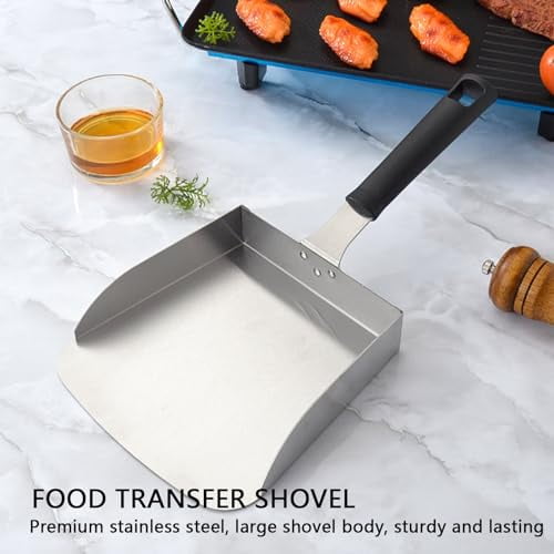 Stainless Steel Griddle Scoop Spatula - Large Smash Burger Food Mover ...