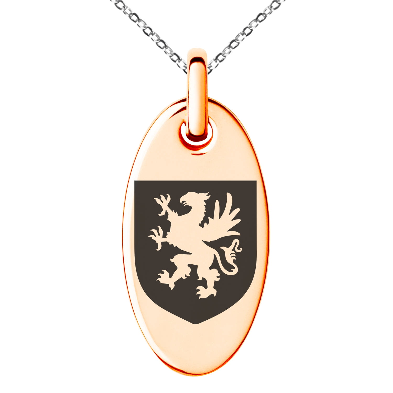 Tioneer Stainless Steel Griffin Valor Coat of Arms Shield Engraved ...