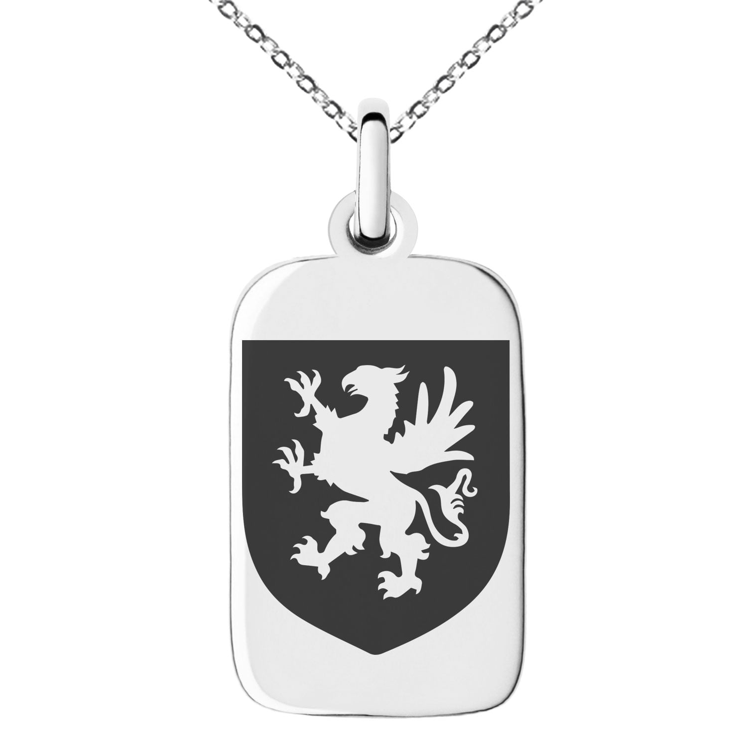 Tioneer Stainless Steel Griffin Valor Coat of Arms Shield Engraved ...