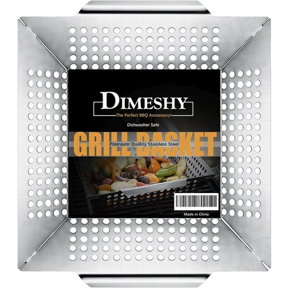 Stainless Steel Grill Basket, Large 12 Inches BBQ Accessories for ...