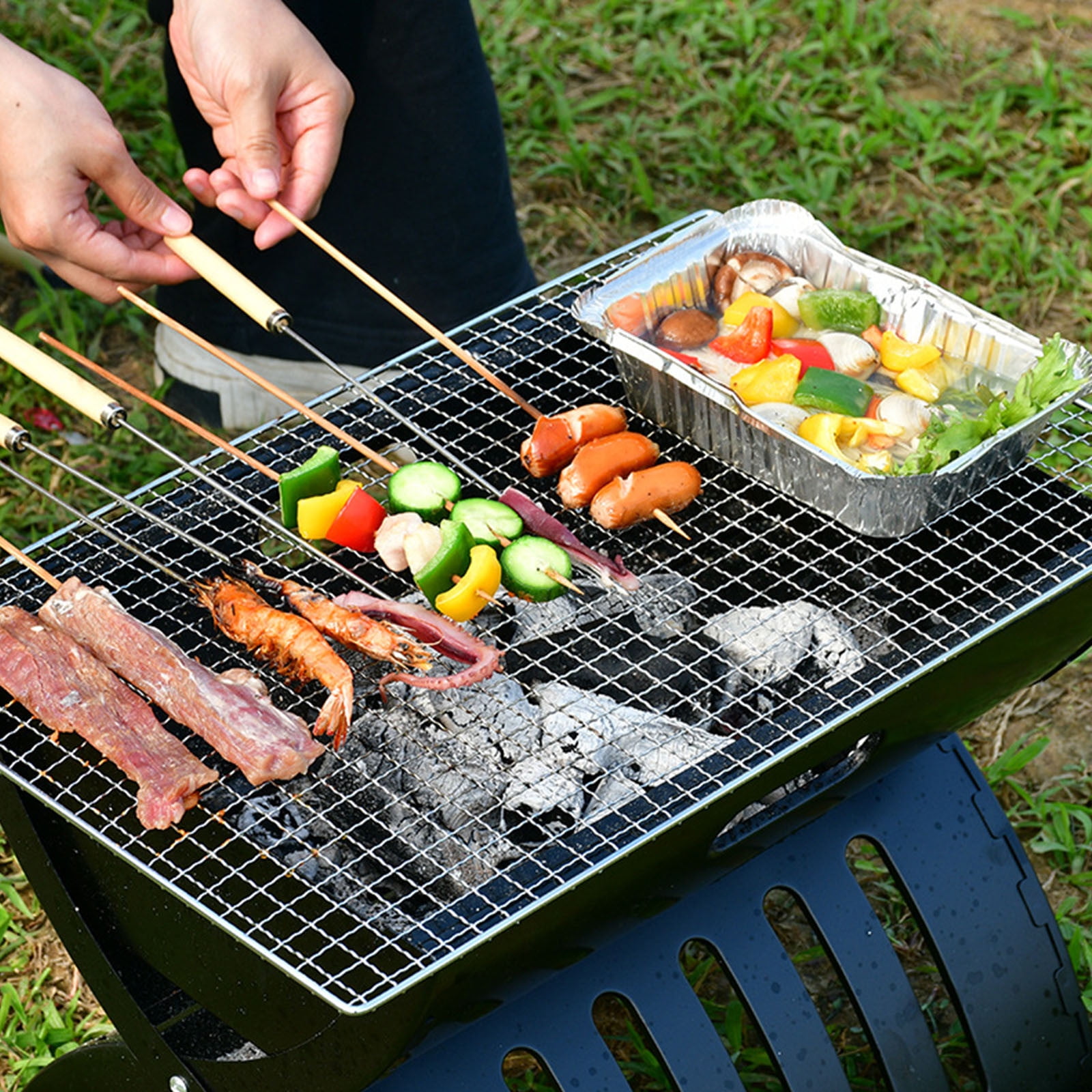 Stainless Steel Grill Net Rack for Outdoor Barbecue, Picnics, and ...